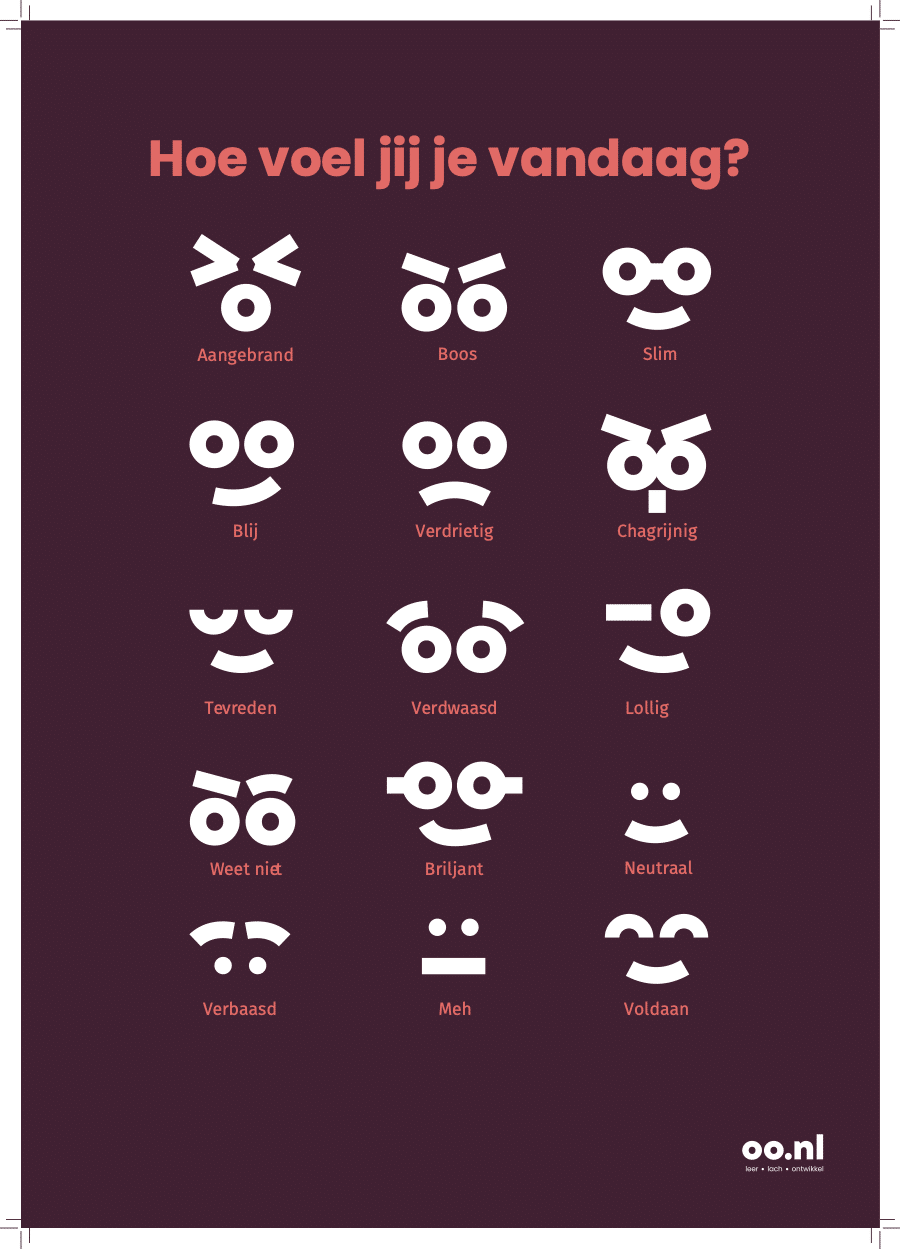 Poster “Hoe voel jij je vandaag?” - oo.nl
